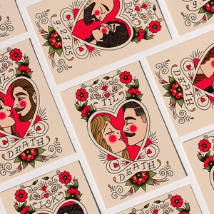 Custom Traditional Tattoo Art Couple Portrait Traditional Tattoo ...