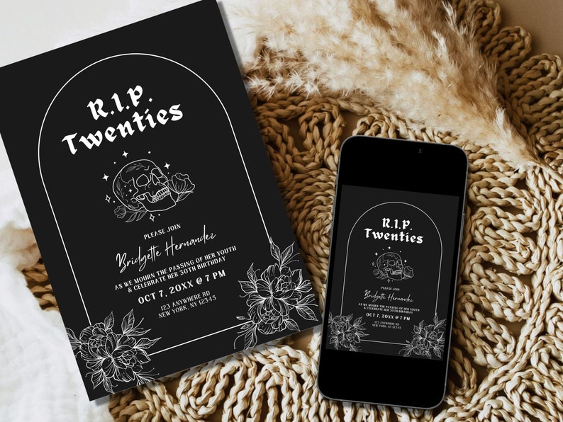 30th Birthday Invite Template RIP Twenties Party Invitation - Etsy