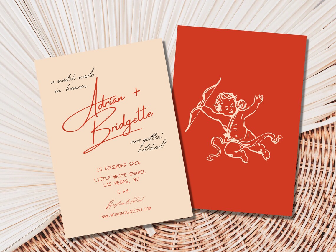 Wedding Invitation Las Vegas Wedding Cupid Wedding Invitation - Etsy