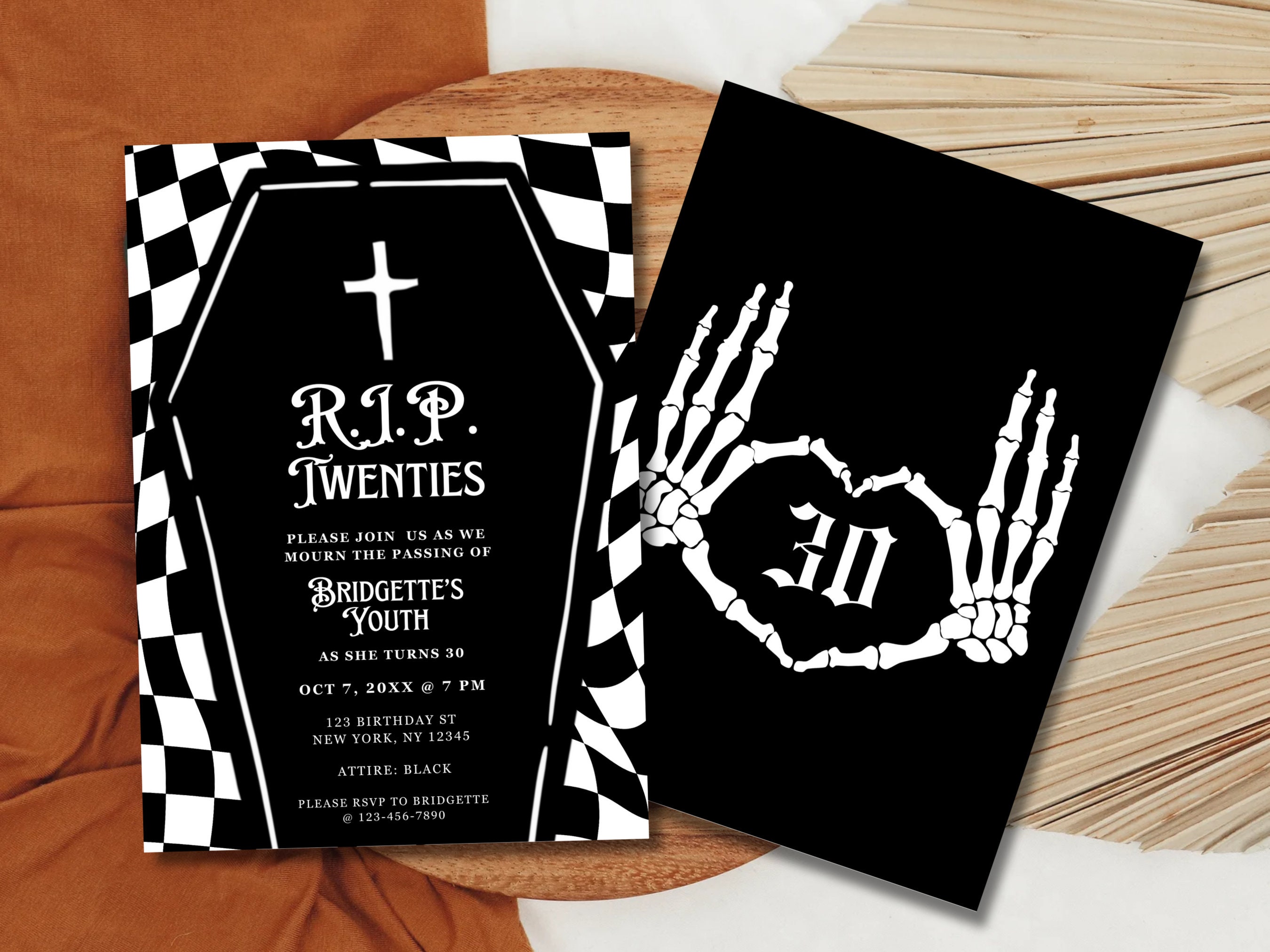 RIP Twenties 30th Birthday Invitation Template RIP to My 20s Skull ...