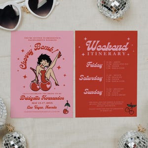 Betty Boop Bachelorette Invitation Template: Retro Cherry Bomb (DIY ...