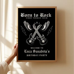 Rockstar First Birthday Welcome Sign: Editable Template (digital ...