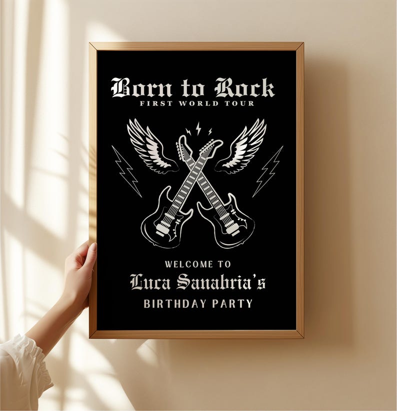 Rockstar First Birthday Welcome Sign: Editable Template (digital ...