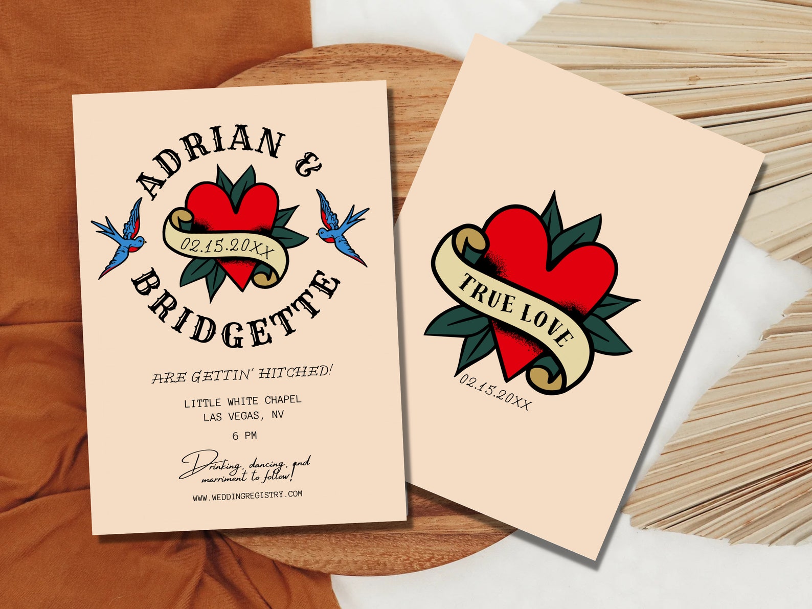 Wedding Invitation Old School Tattoo Wedding Rock N Roll Bride Vintage ...