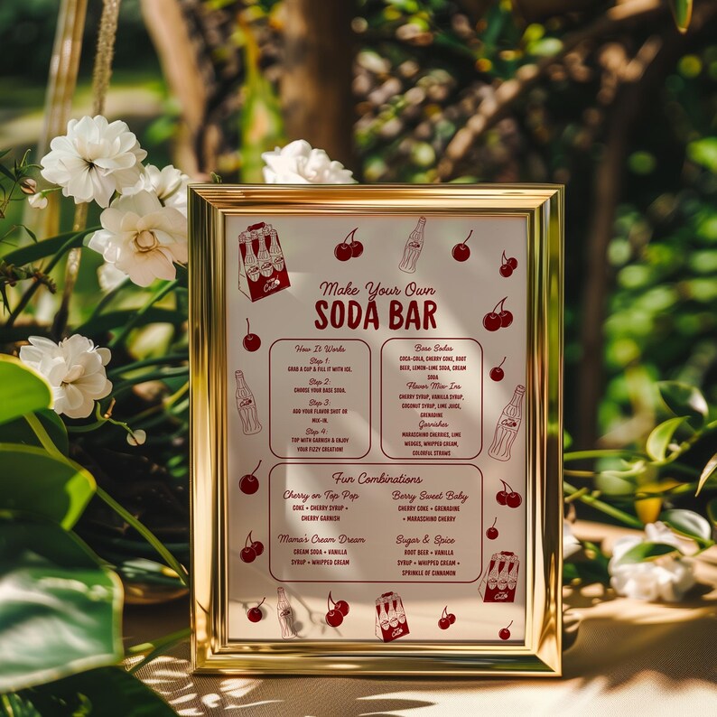 Retro Soda Bar Sign Template She's Ready to Pop Baby Shower Sign ...