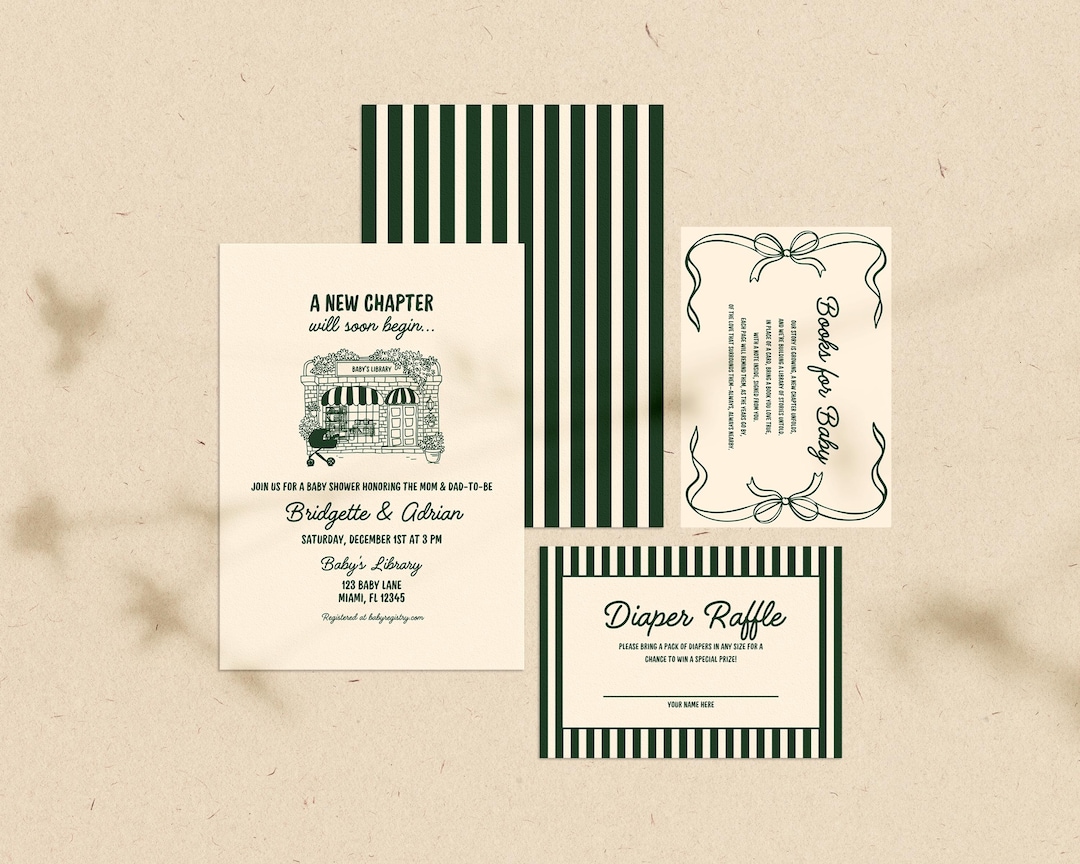 A New Chapter Baby Shower Invitation Template Editable Book Club Baby ...