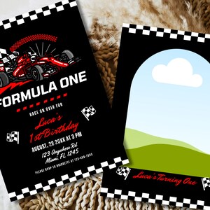 FORMULA ONE Birthday Theme 1st Birthday Party Invite Racing Birthday ...