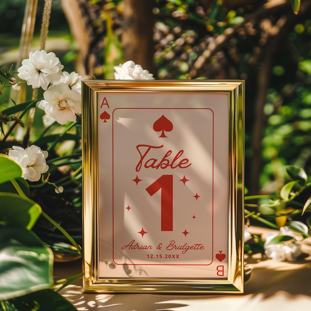 Las Vegas Casino Table Numbers Vintage Vegas Wedding Sign Texas Holdem ...