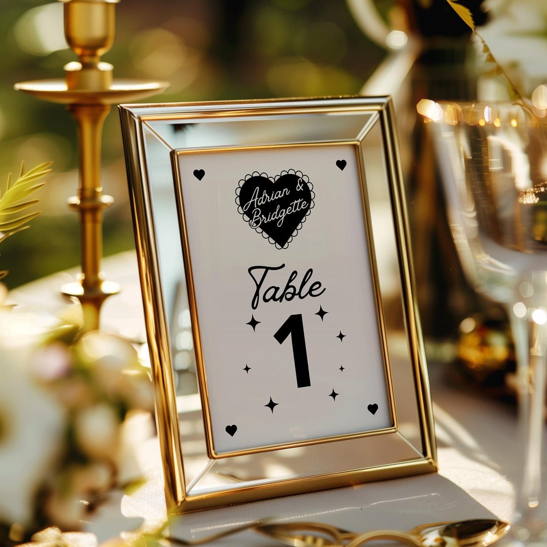 Whimsical Wedding Table Numbers Modern Wedding Table Sign Template Fun ...