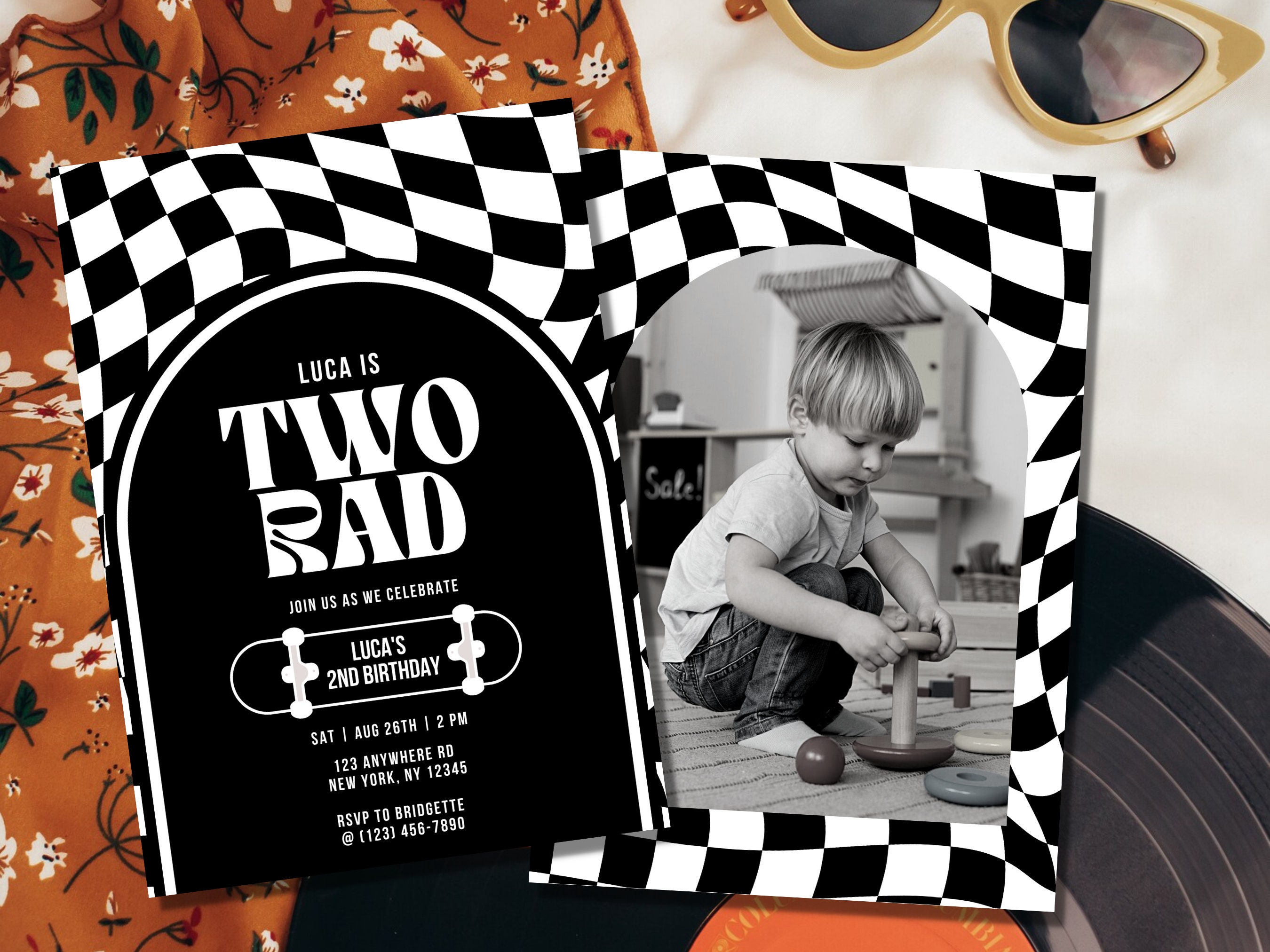 2nd Birthday Invitation Two Rad Birthday Invitation Template Second ...