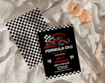 FORMULA ONE - 1st Birthday Party, Race Car Theme Invitations, F1 ...