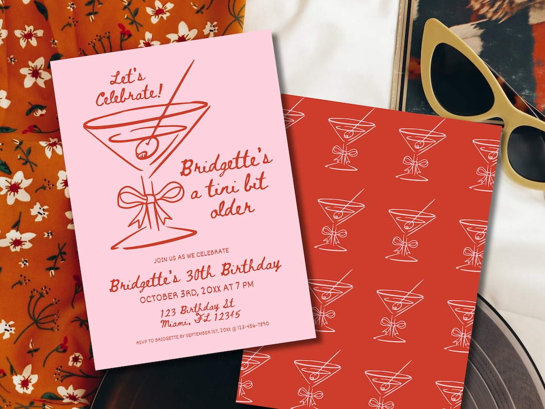 A Tini Bit Older Birthday Martini Theme 30th Birthday Party Quirky ...