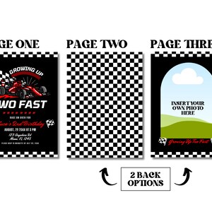 Two Fast Race Car 2nd Birthday Invitation: Formula One Theme (DIY Canva ...