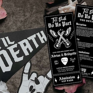 Rock Concert Wedding Invitation Template Gig Ticket Rock N Roll Wedding ...
