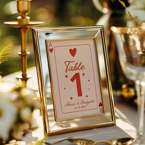 Lucky in Love Table Numbers Template Hand Drawn Vegas Wedding ...