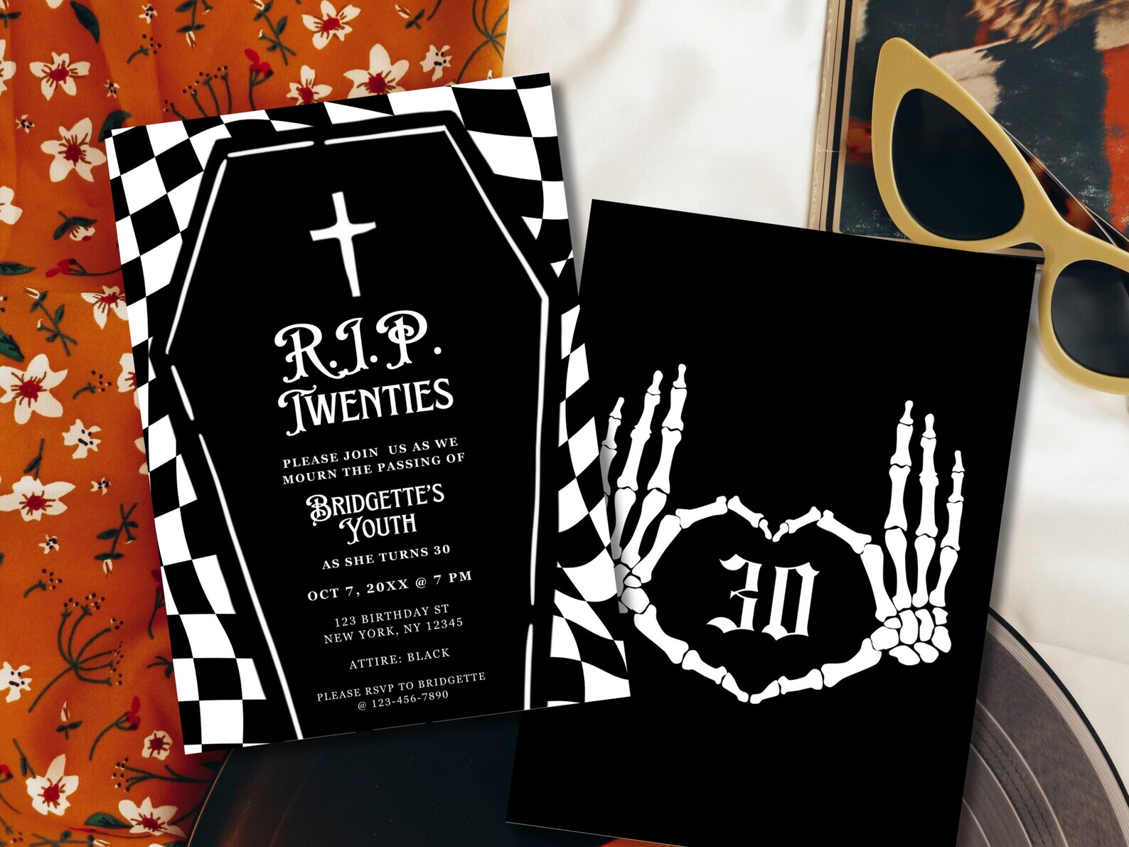 RIP Twenties 30th Birthday Invitation Template RIP to My 20s Skull ...