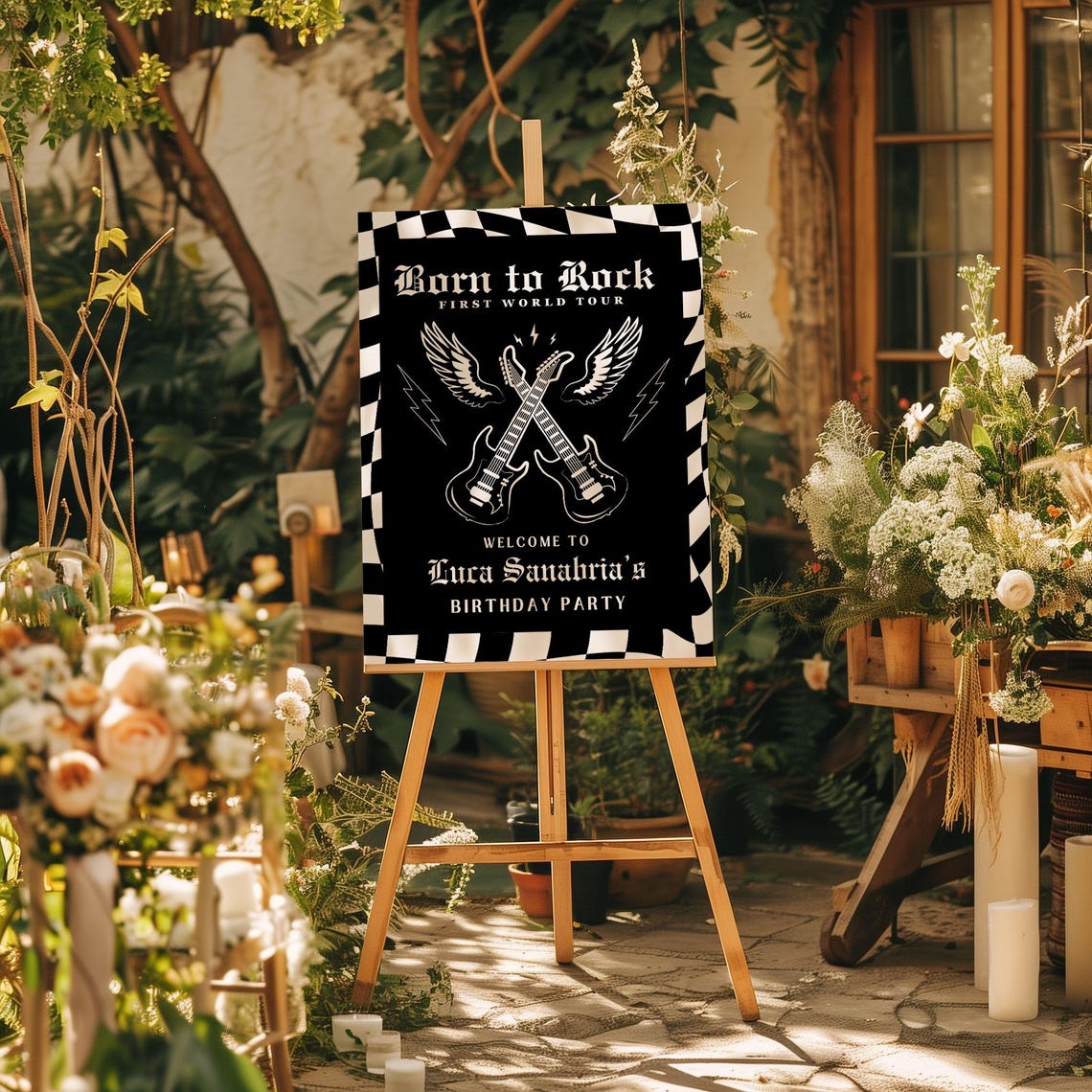 Rockstar First Birthday Welcome Sign: Editable Template (digital ...