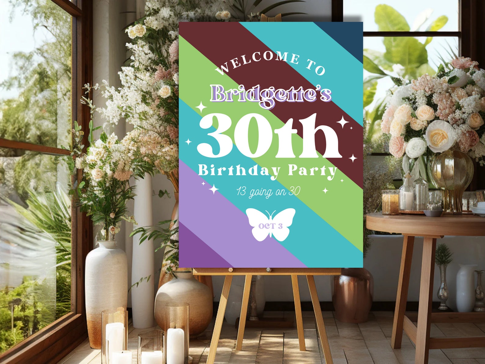 13 Going on 30 Birthday Welcome Sign Thirty Flirty & Thriving Welcome ...