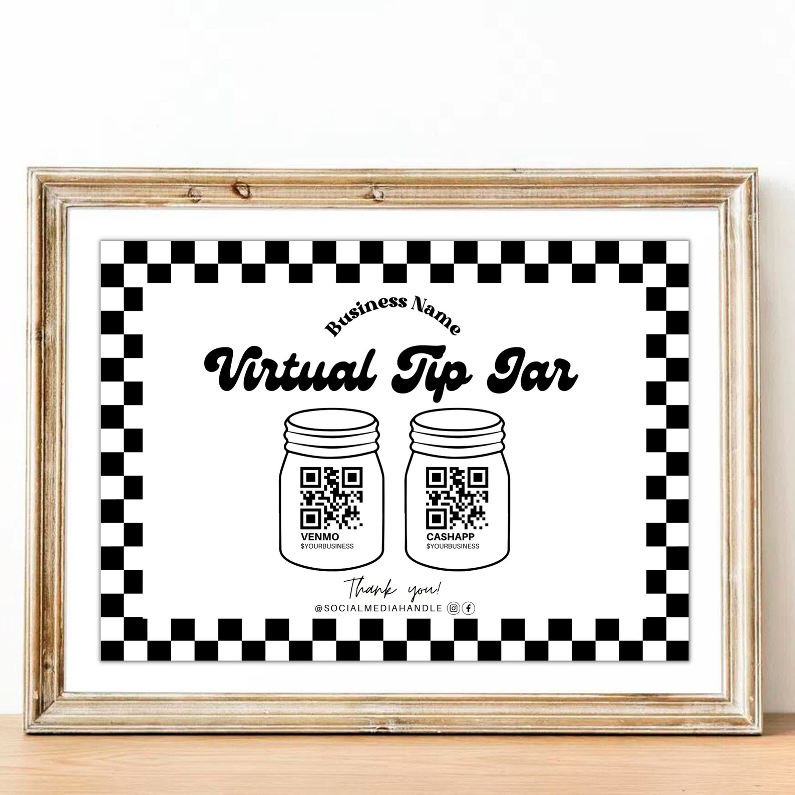 Printable Virtual Tip Jar Venmo Payment Sign QR Code Sign - Etsy