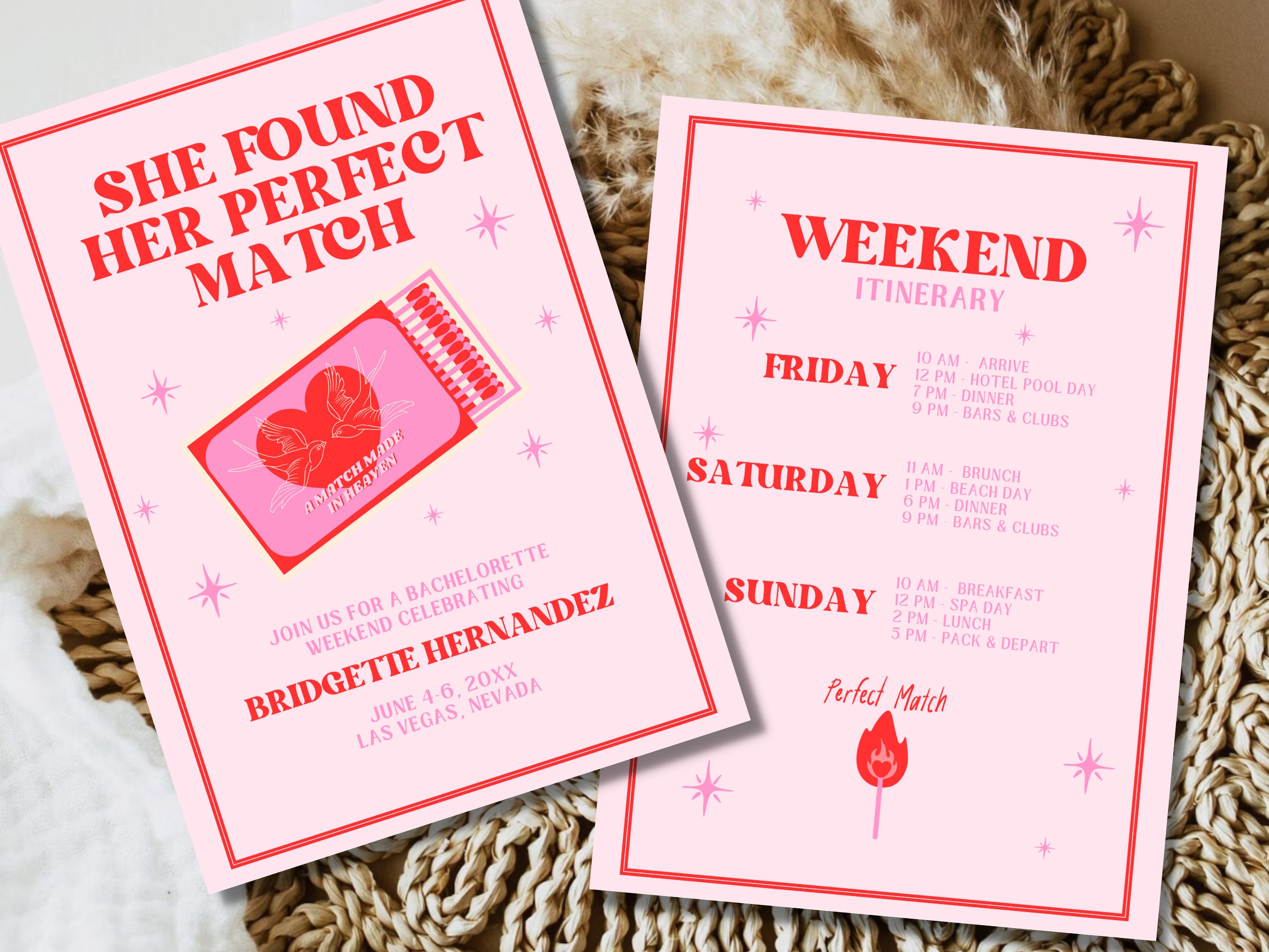 Perfect Match Bachelorette Party Downloadable Invitation - Etsy