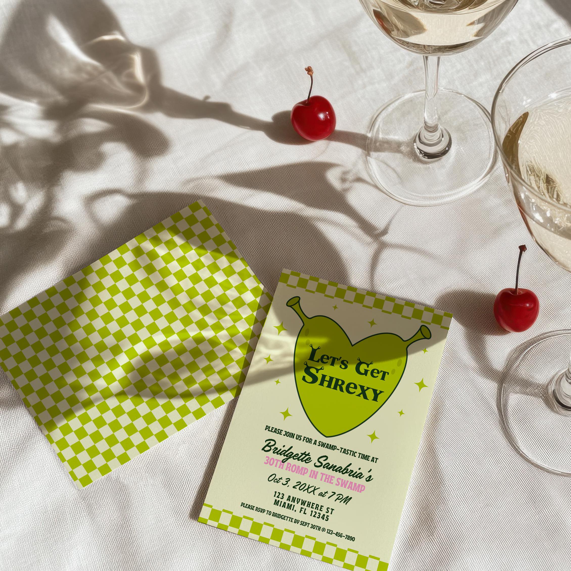 Funny Shrexy Birthday Invite Template: Romp in the Swamp, Ogre Party ...