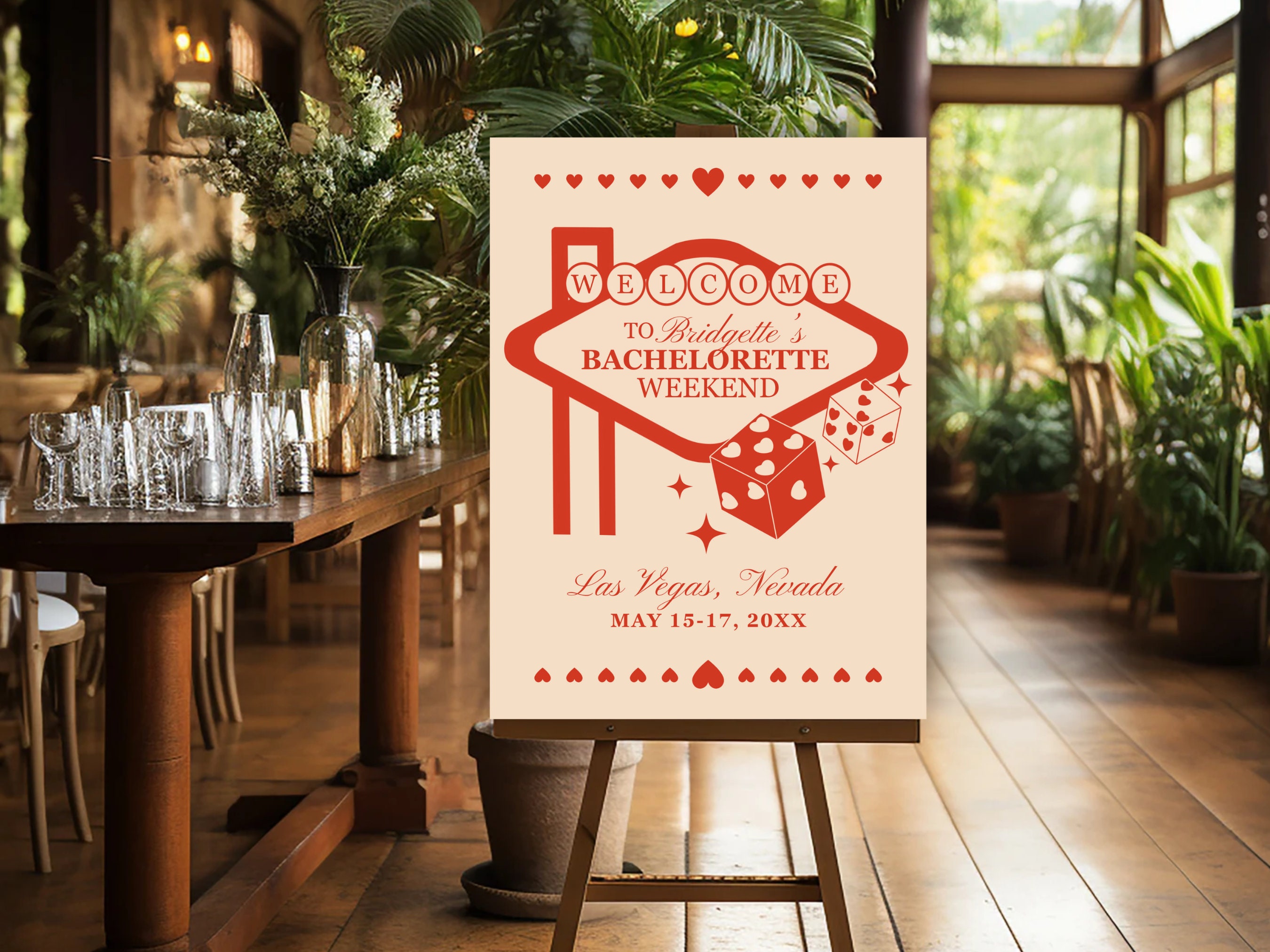 Lucky in Love Bachelorette Welcome Sign Las Vegas Bachelorette Sign ...