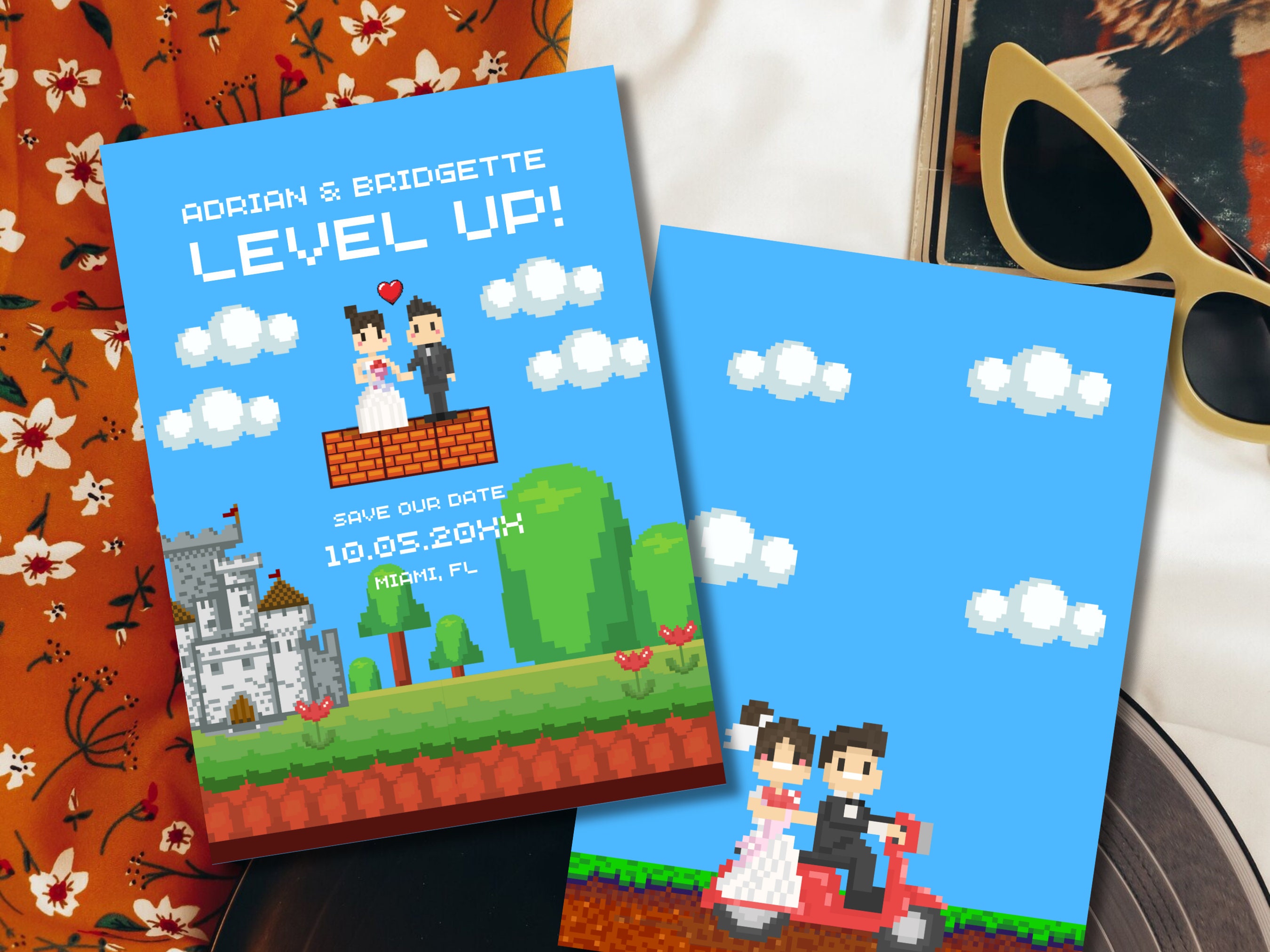 Retro Gamer 8-bit Wedding Save the Date Old School Pixel Game Wedding ...