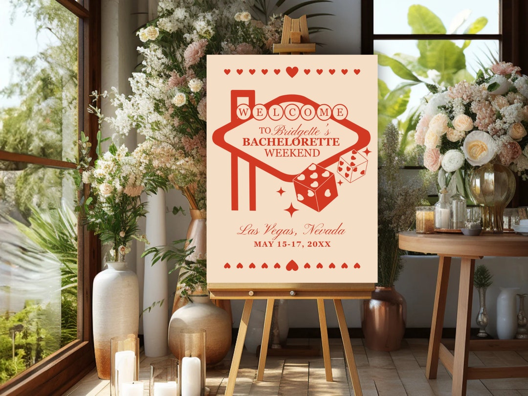 Lucky in Love Bachelorette Welcome Sign Las Vegas Bachelorette Sign ...