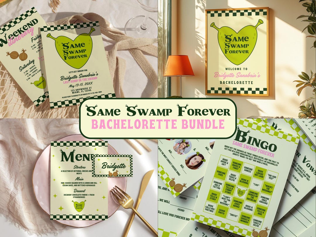 Ogre Bachelorette Party Bundle Templates: Same Swamp Forever (digital ...