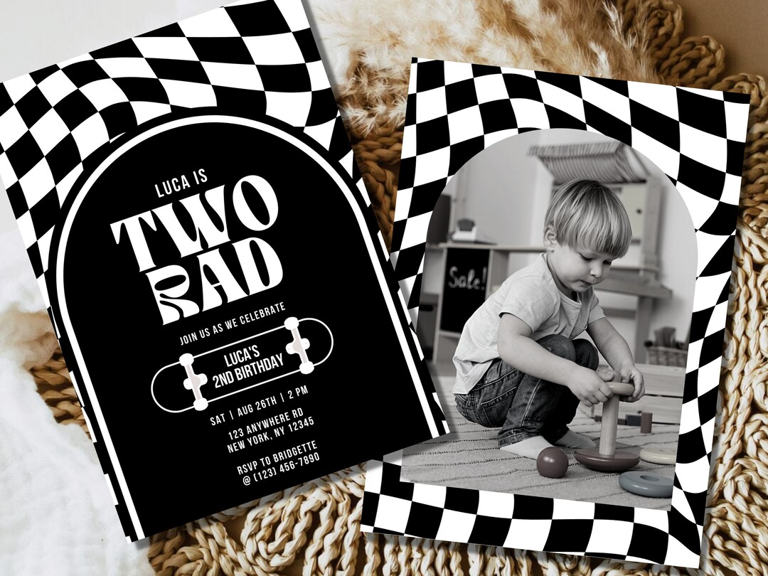 2nd Birthday Invitation Two Rad Birthday Invitation Template Second ...