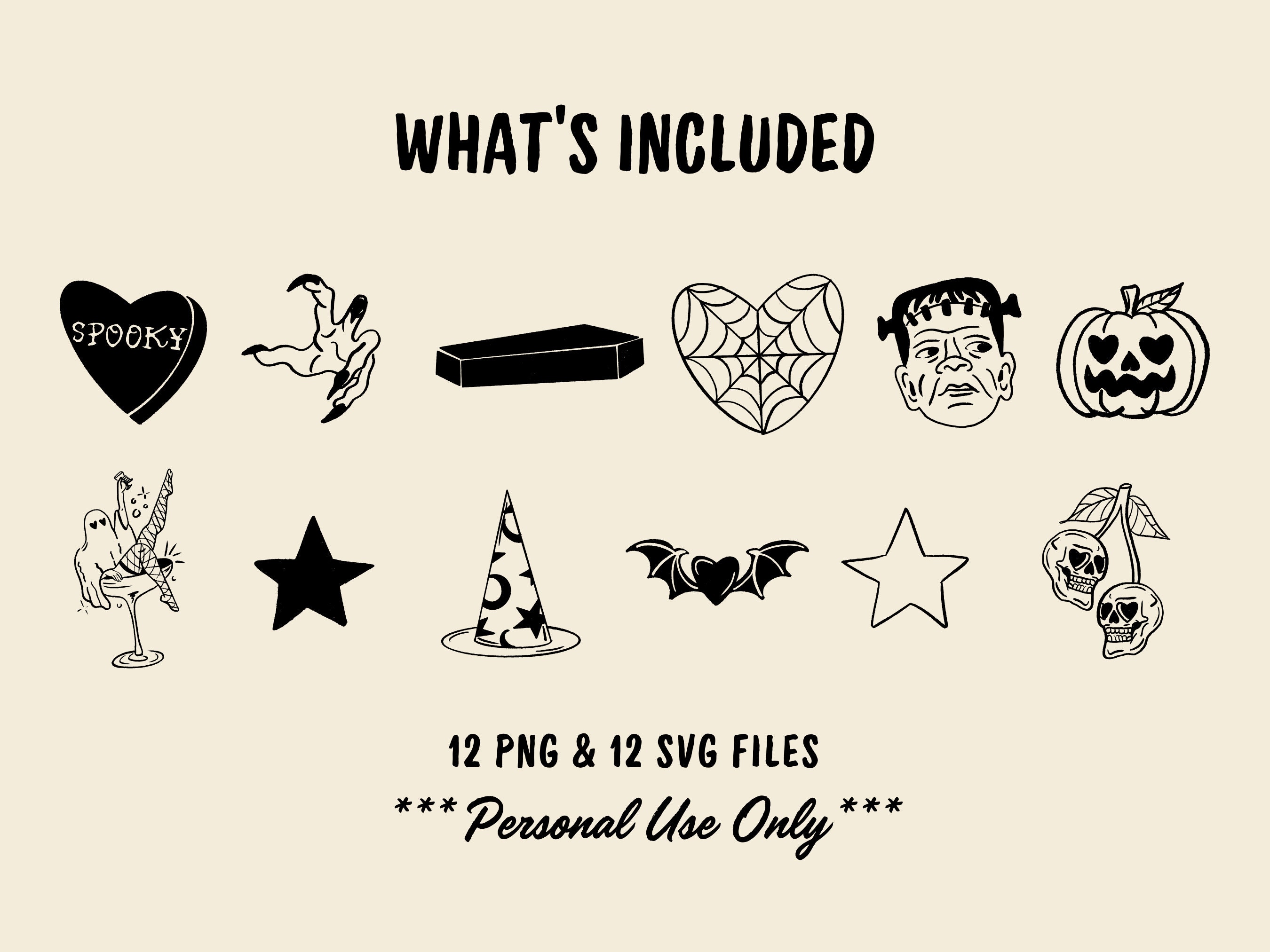 Hand Drawn Halloween Clipart Set Custom Halloween Illustration Set ...