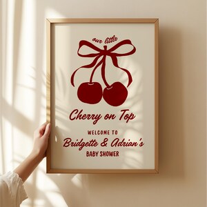 Cherry on Top Baby Shower Welcome Sign Cherry Themed Baby Shower Our ...