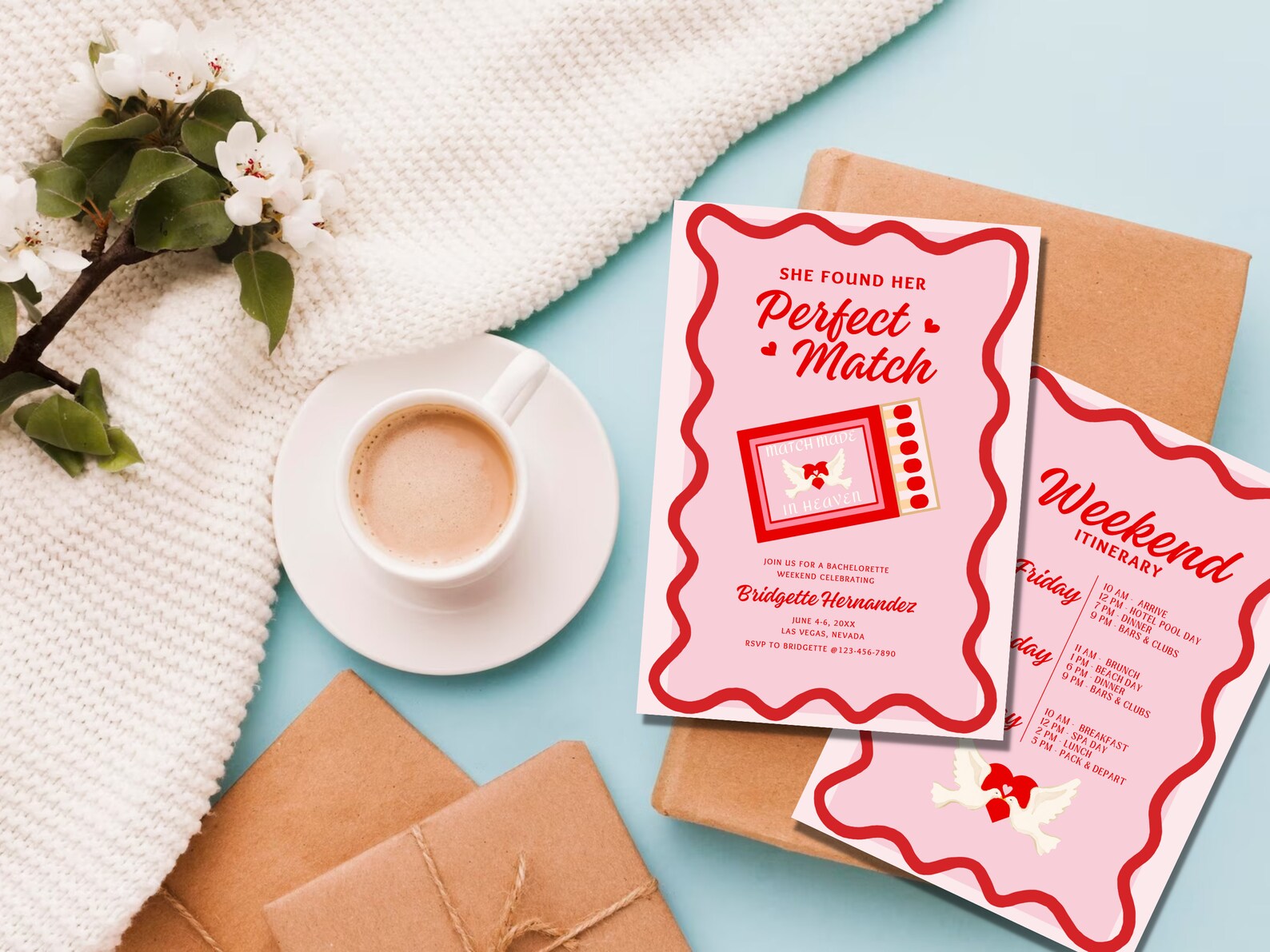 Perfect Match Bachelorette Party Downloadable Invitation Template She ...