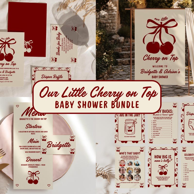 Cherry Theme Baby Shower - Etsy