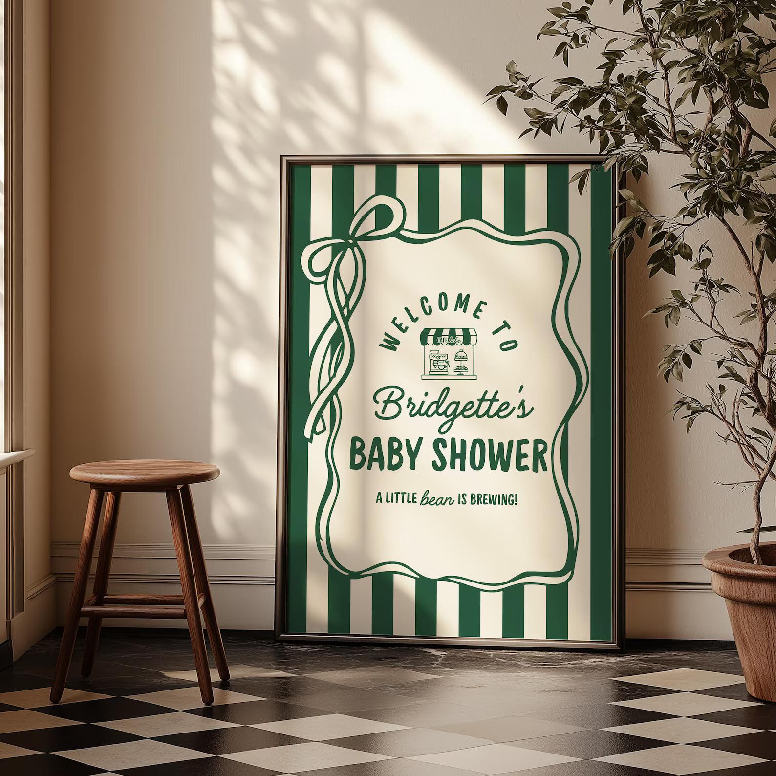 Cafe Bebe Baby Shower Bundle Templates Editable Coffee Shop Baby Shower ...