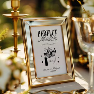 The Perfect Match Wedding Favor Sign Template Custom Matchbox Sign Hand ...