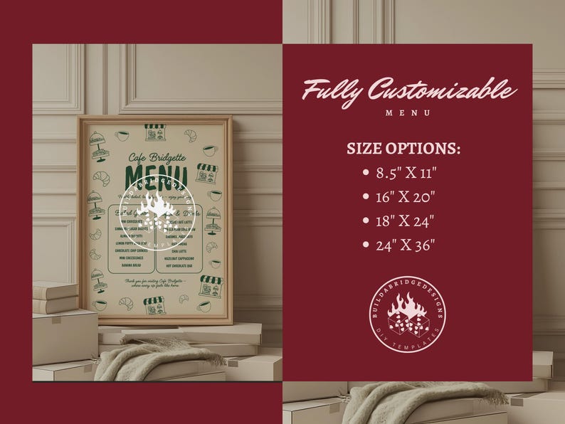 Cafe Menu Template Editable Home Coffee Shop Menu Coffee Birthday Party ...