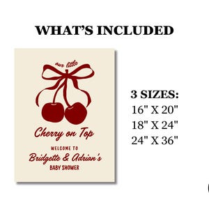 Cherry on Top Baby Shower Welcome Sign Cherry Themed Baby Shower Our ...