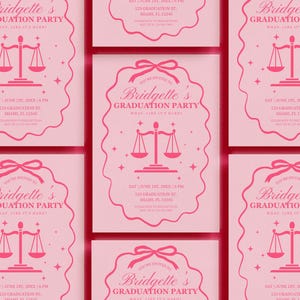 Law School Graduation Invitation Template Editable Law Graduation ...