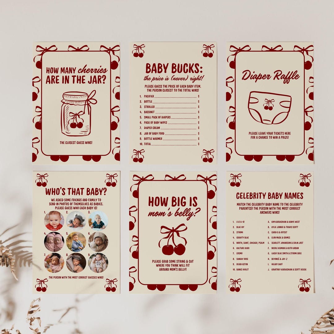 Cherry on Top Baby Shower Games Cherry Themed Baby Shower She’s the ...