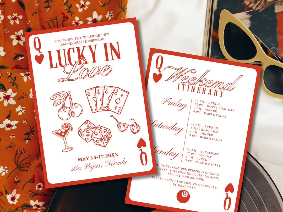 Las Vegas Bachelorette Party Itinerary Invitation Digital Template ...
