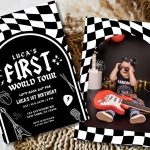 First World Tour Birthday Invitation Born to Rock Birthday Invite ...