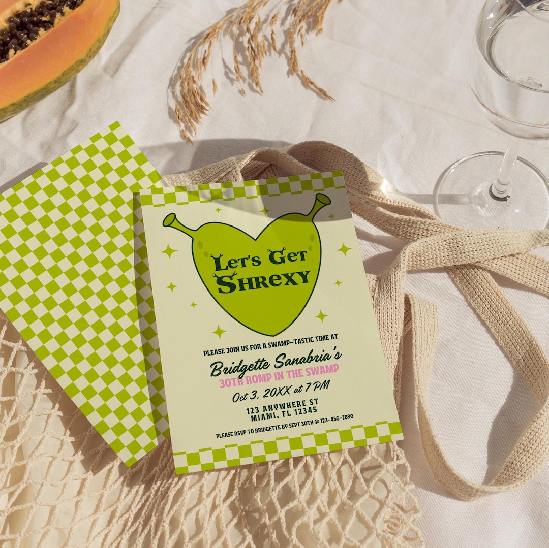 Let's Get Shrexy Birthday Invite Template 30th Romp in the Swamp ...