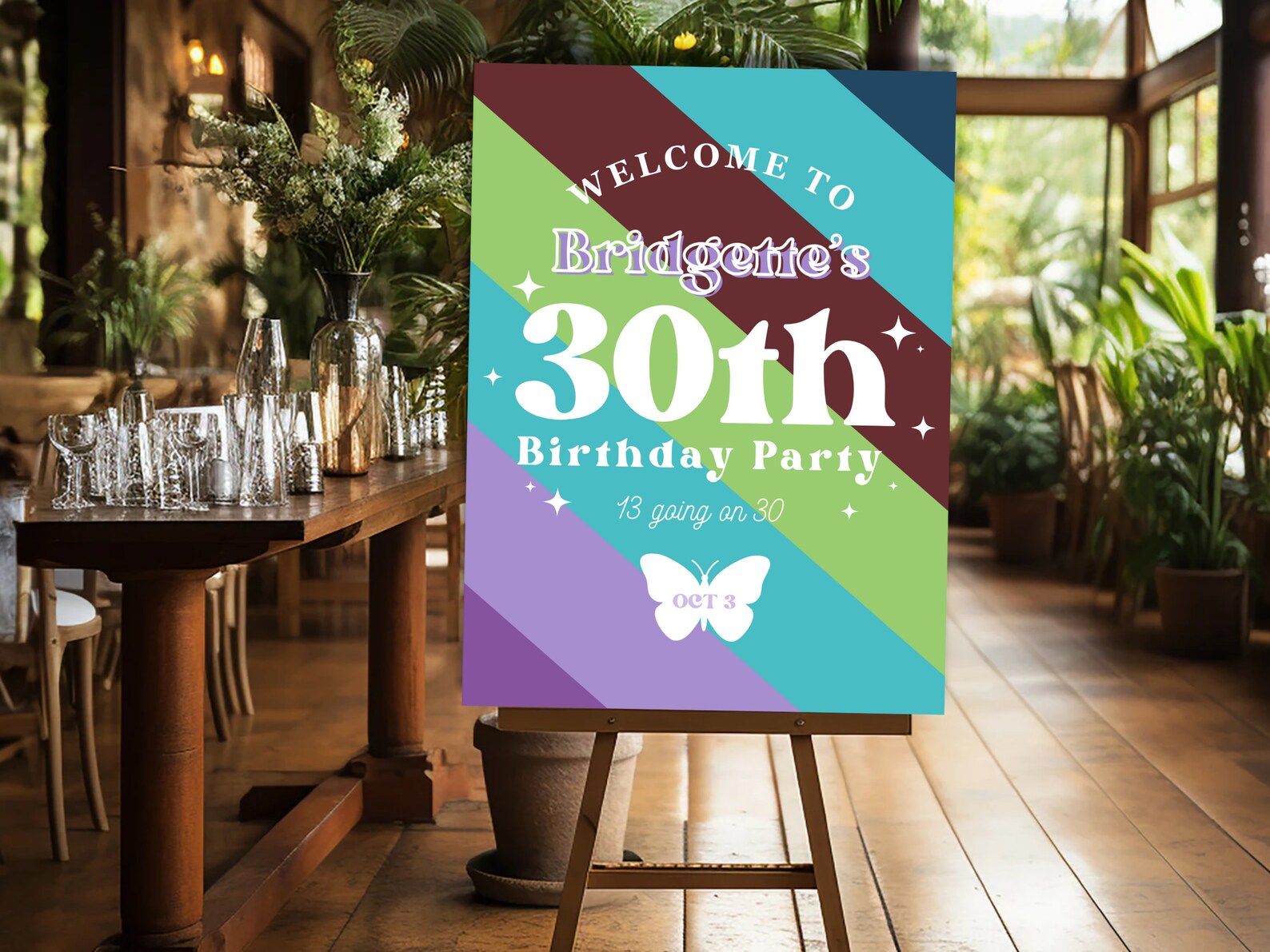 13 Going on 30 Birthday Welcome Sign Thirty Flirty & Thriving Welcome ...
