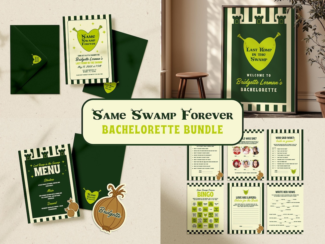 Last Romp in the Swamp Bachelorette Bundle Same Swamp Forever Editable ...