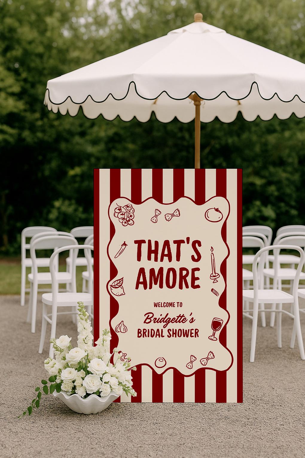 That's Amore Bridal Shower Welcome Sign Editable Italian Bridal Shower ...