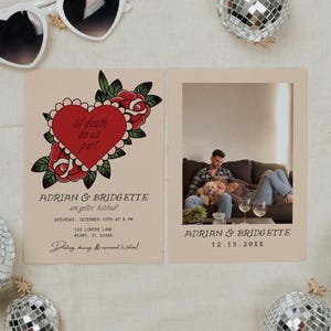 Traditional Tattoo Wedding Invitation: Editable DIY Template (5x7 ...