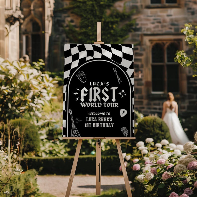 First World Tour Birthday Invitation Template Editable Rock First ...