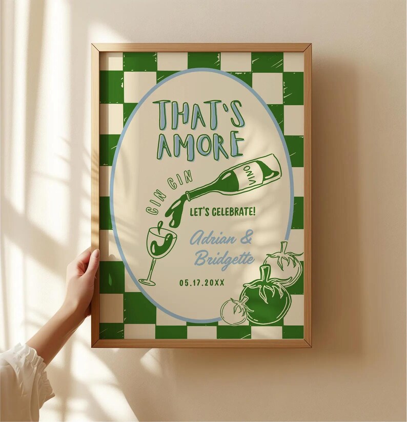 Thats Amore Engagement Party Invitation: Italian Bridal Shower Menu ...