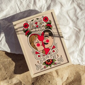Custom Traditional Tattoo Art Couple Portrait Traditional Tattoo ...